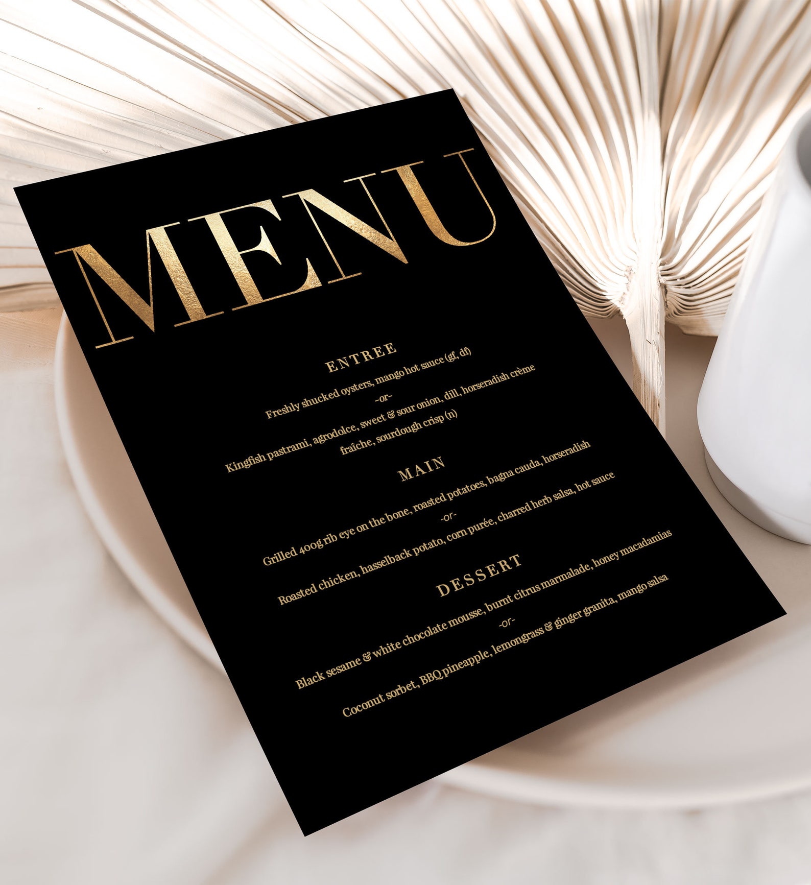 ZARA Black and Gold Menu Simple Black and Gold Menu Gold - Etsy