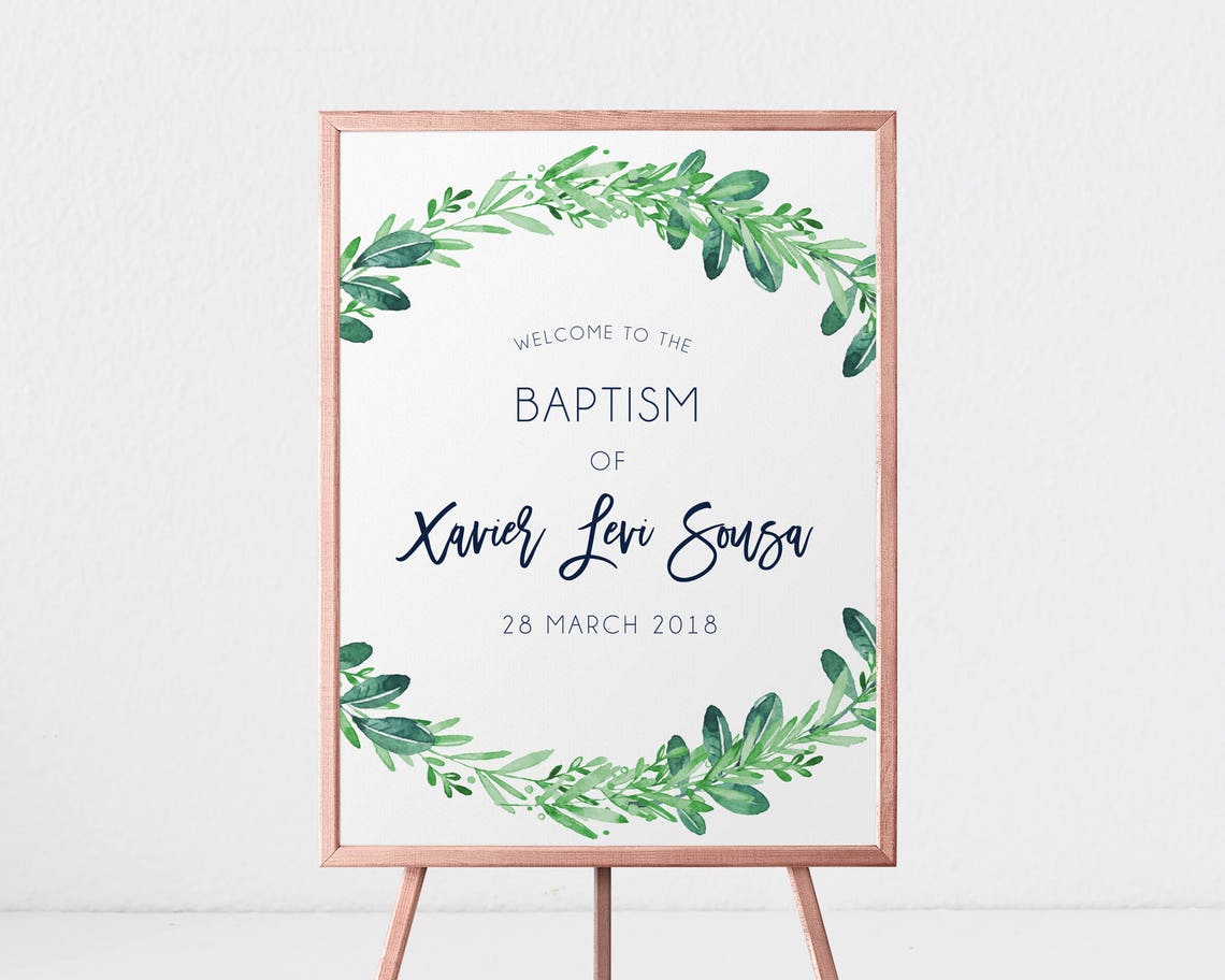 Baptism Welcome Sign, Welcome Sign Baptism, Baptism Poster, Church ...