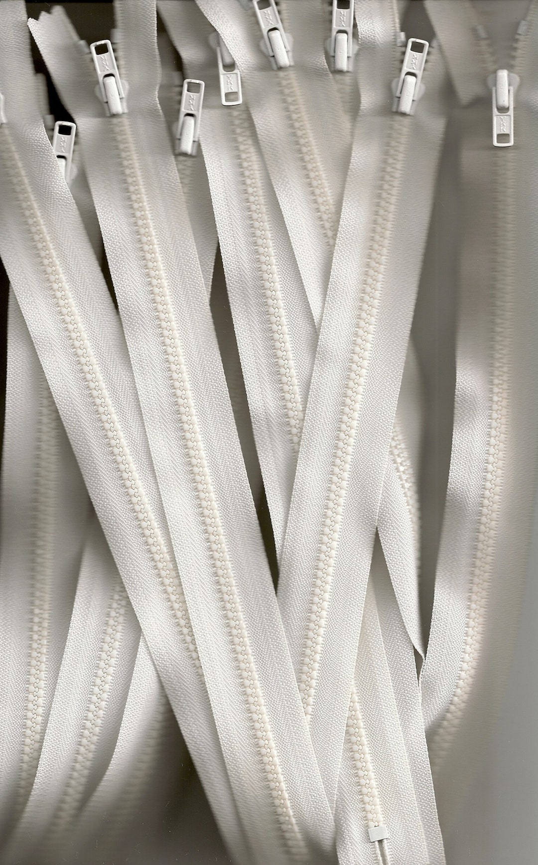 Ten 12 Inch YKK Zippers White - Etsy