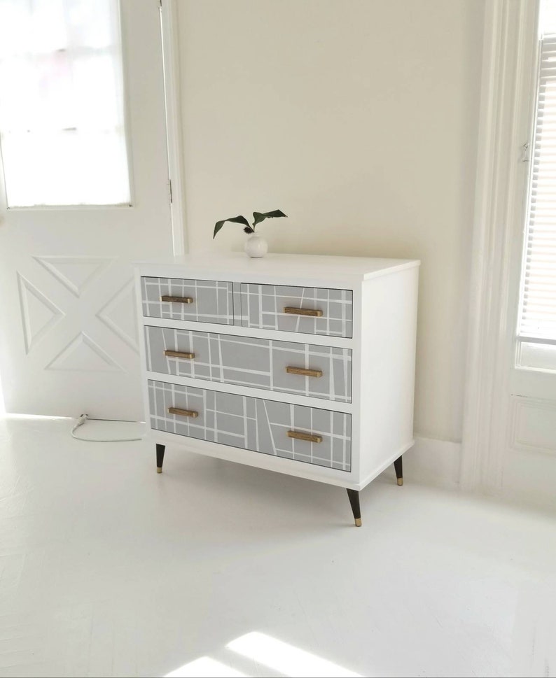 Mad About Plaid. Modern Plaid. Mid Century Modern Dresser. - Etsy