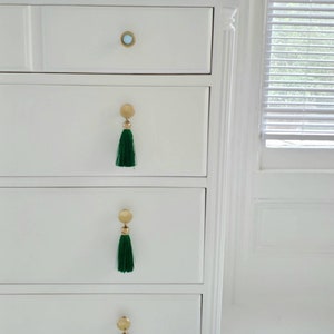 Beautiful Boho Dresser, Chest of Drawers, Emerald Tassels, Vintage ...