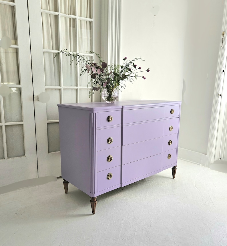 Lilac Dresser, Vintage Art Deco Dresser, Boho Dresser, Pretty Dresser ...