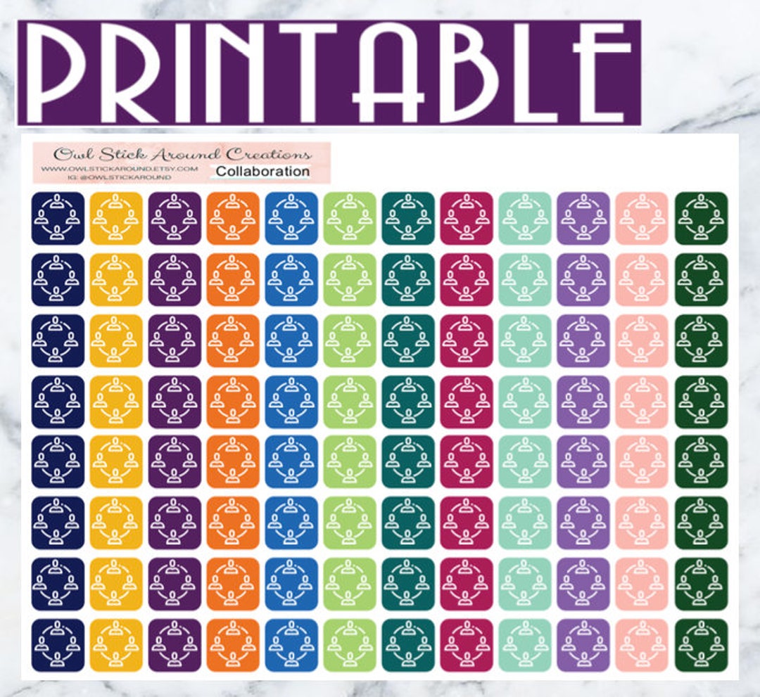Printable-96 Collaboration Stickers for Teachers - Etsy