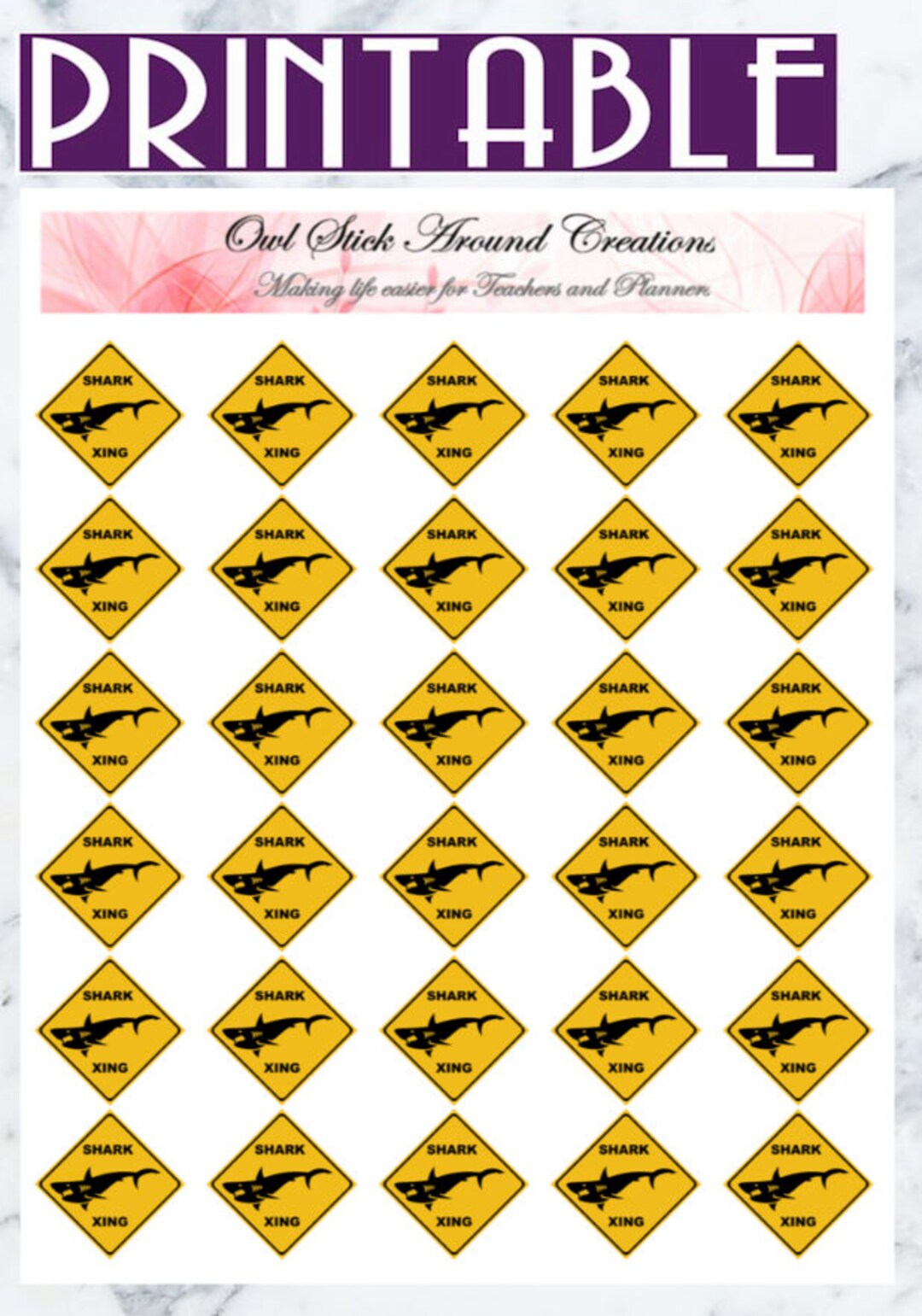 Printable-shark Week Stickers - Etsy