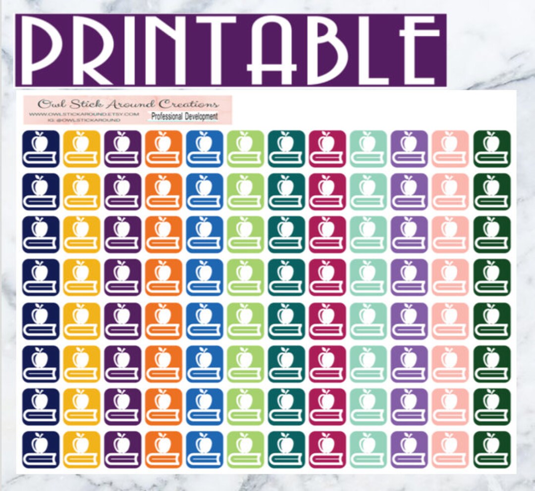 Printable-96 Professional Development Stickers - Etsy