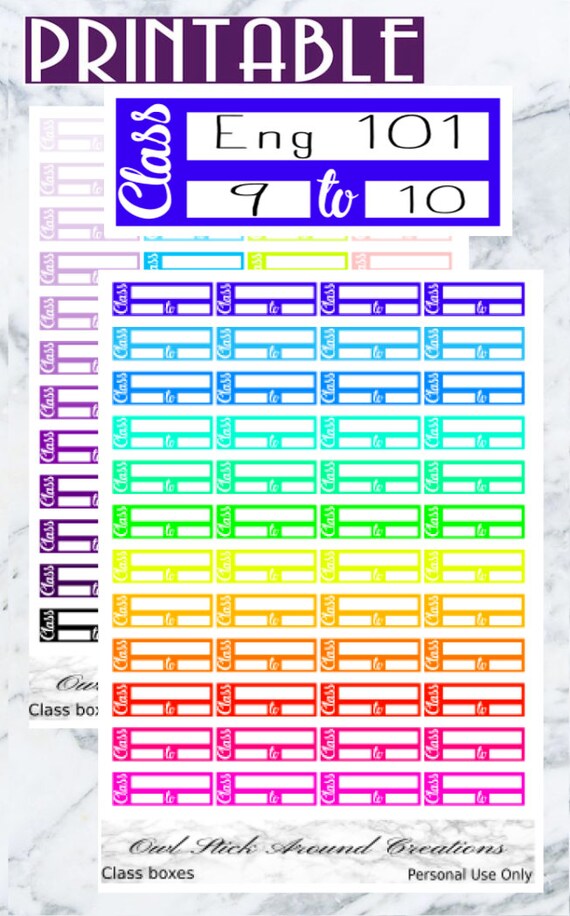 Printable 96 Class Tracker Stickers PDF/PNG/JPG - Etsy