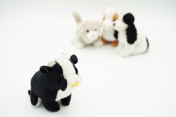Mini Soft Animal Plush Cow Toy - munimoro.gob.pe