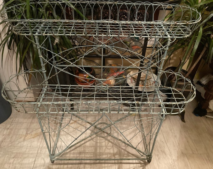 1900’s French Wire Ware Two Tier Plant Stand Holder Display! # BV - Etsy
