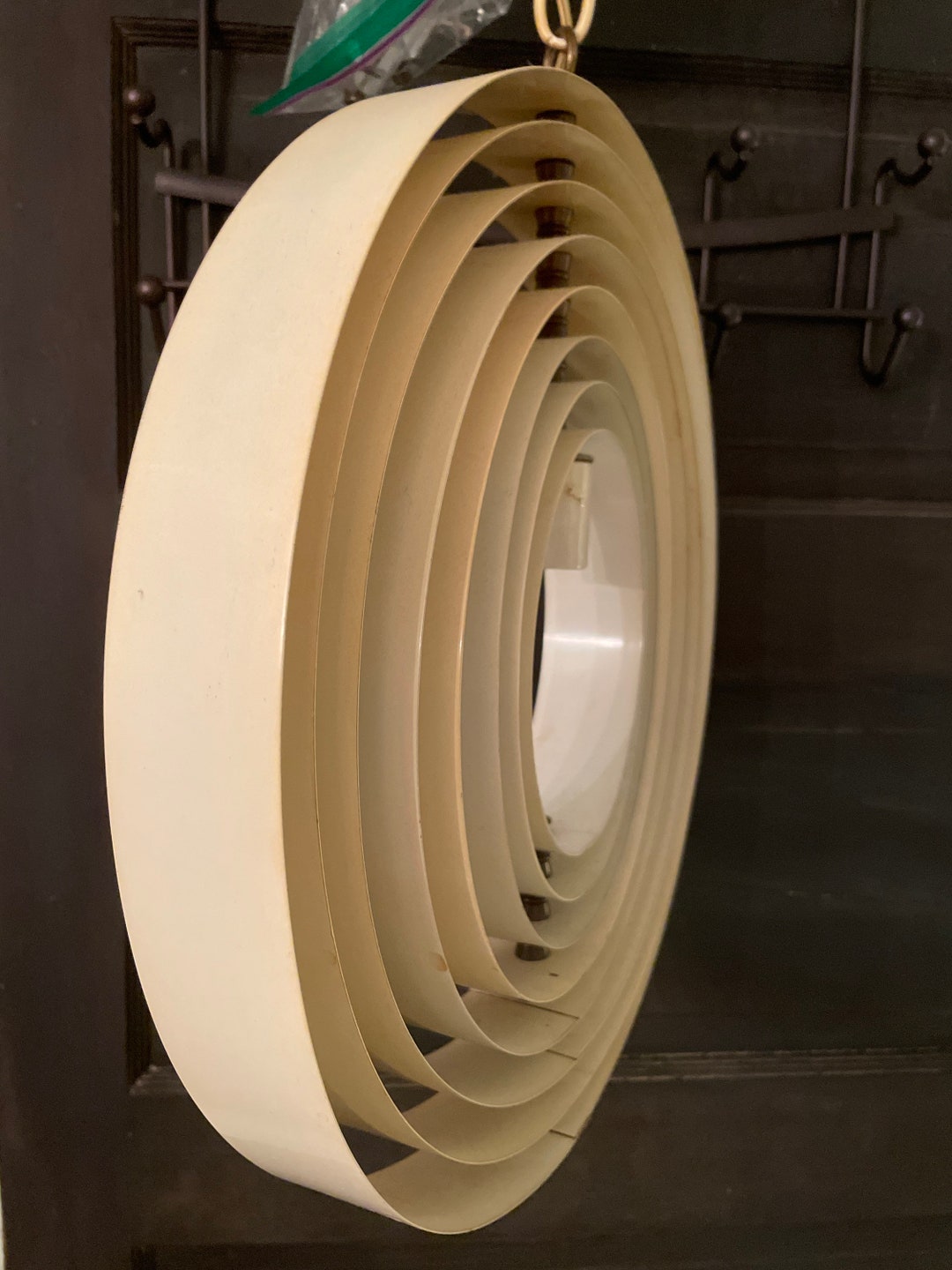 Mid Century MCM Art Deco Metal Venetian Blind Look Sphere Hanging ...