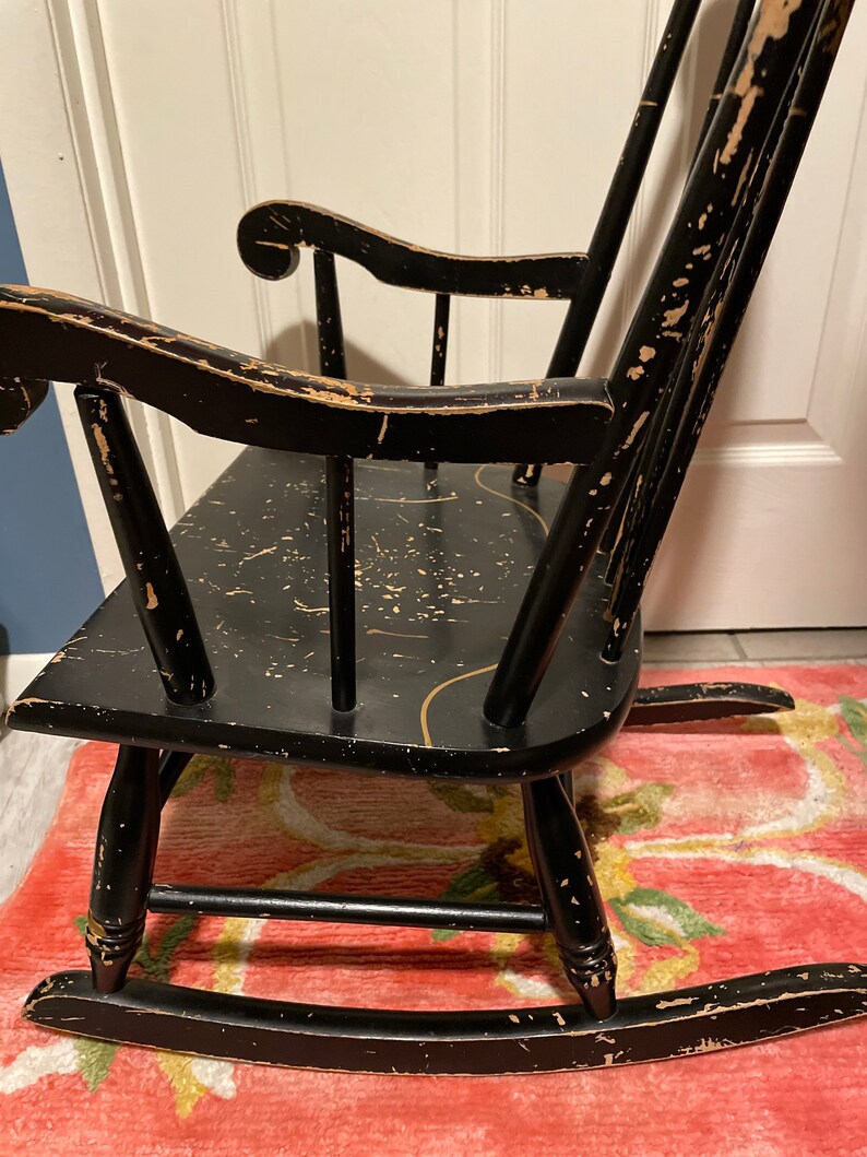 Childs Hitchcock Rocker Rocking Chair Primitive Country - Etsy