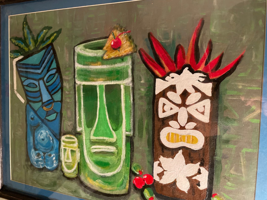 Parris Jaru? Original Oil/acrylic Painting on Paper! 1980’s Tiki ...