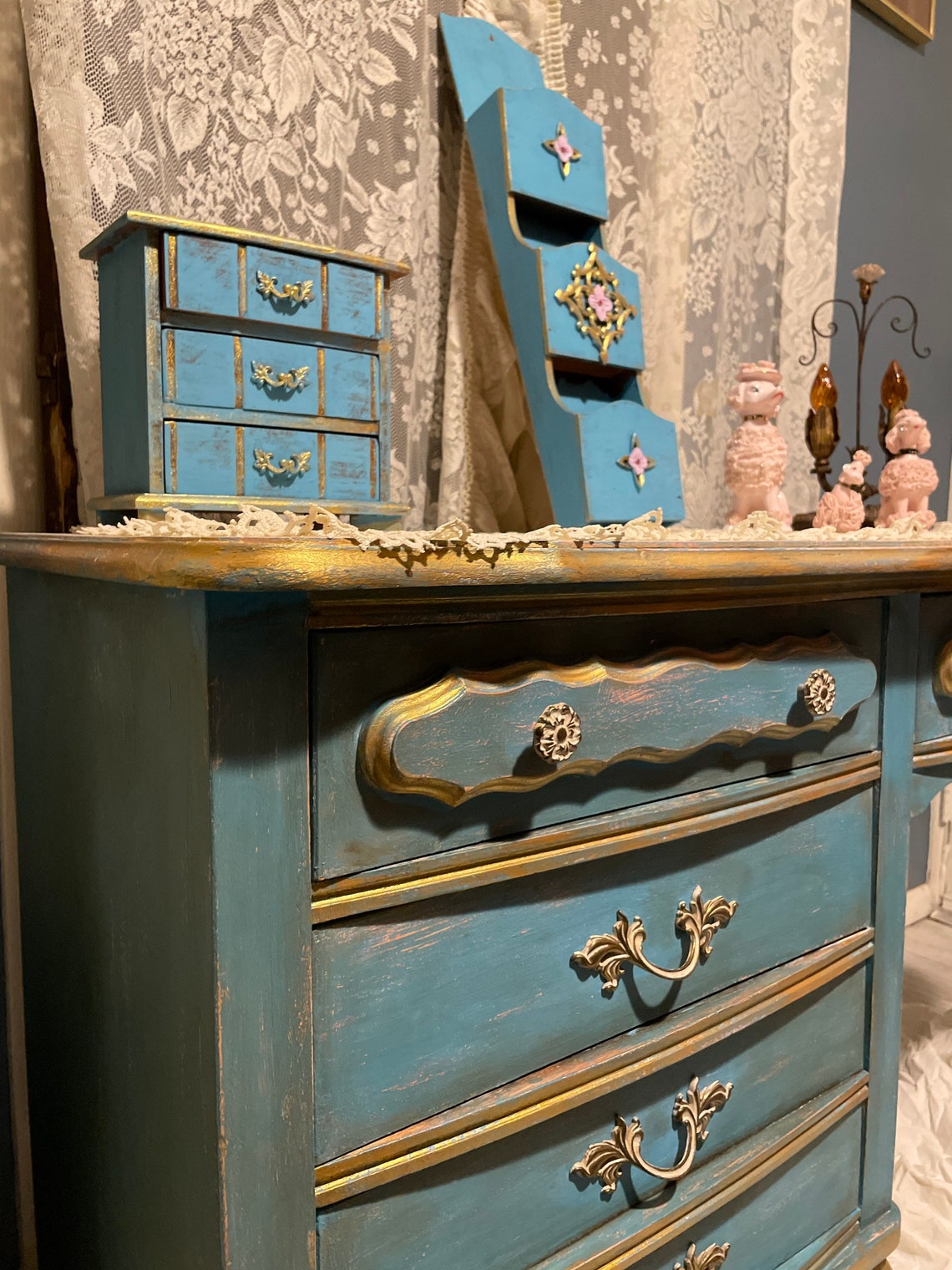 French Provincial Antique French Parisian Vanity Desk Hand - Etsy