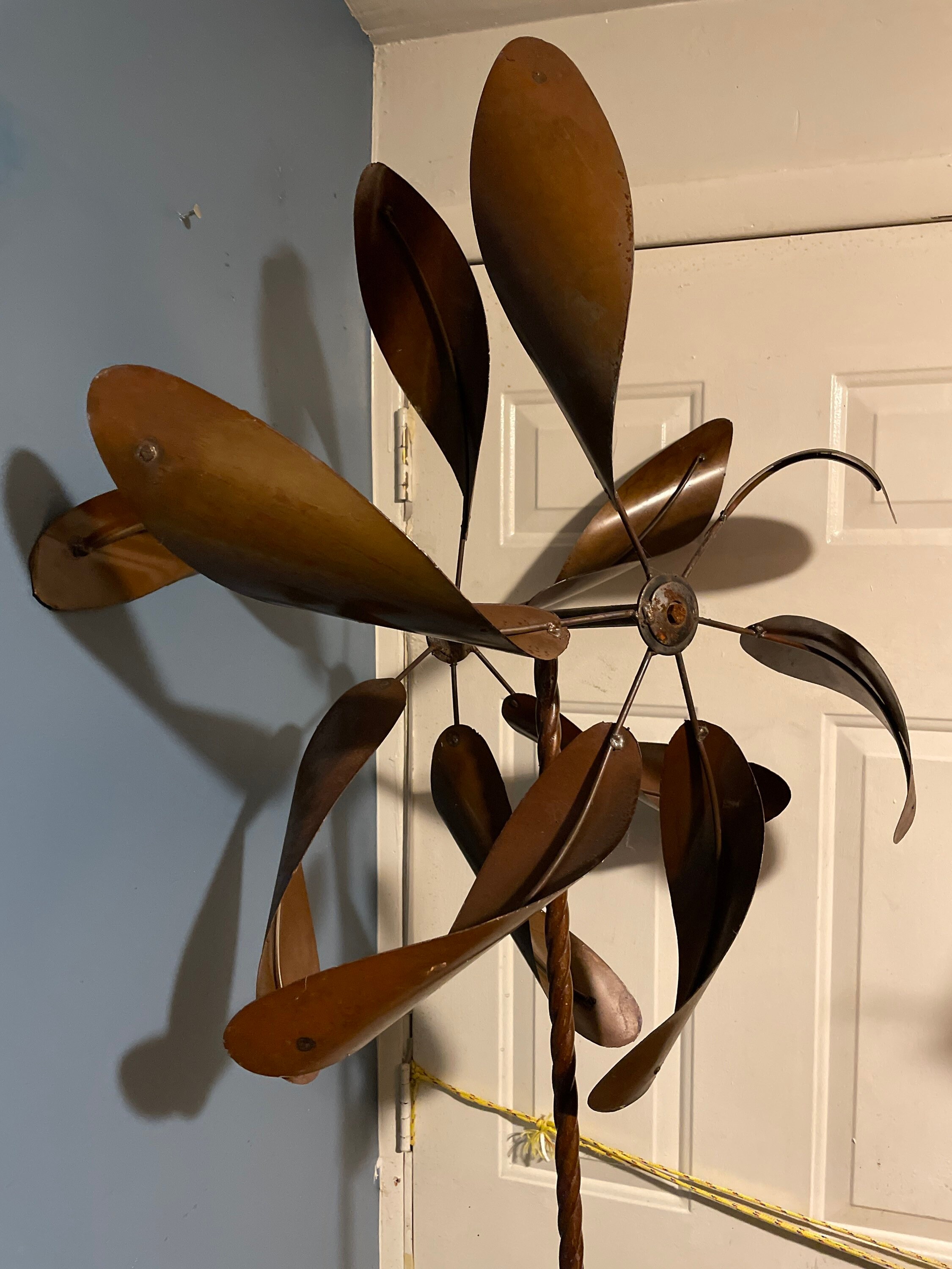 Double Leaf Leaves Design Wind Spinner Wibdmill Handmade Iron - Etsy