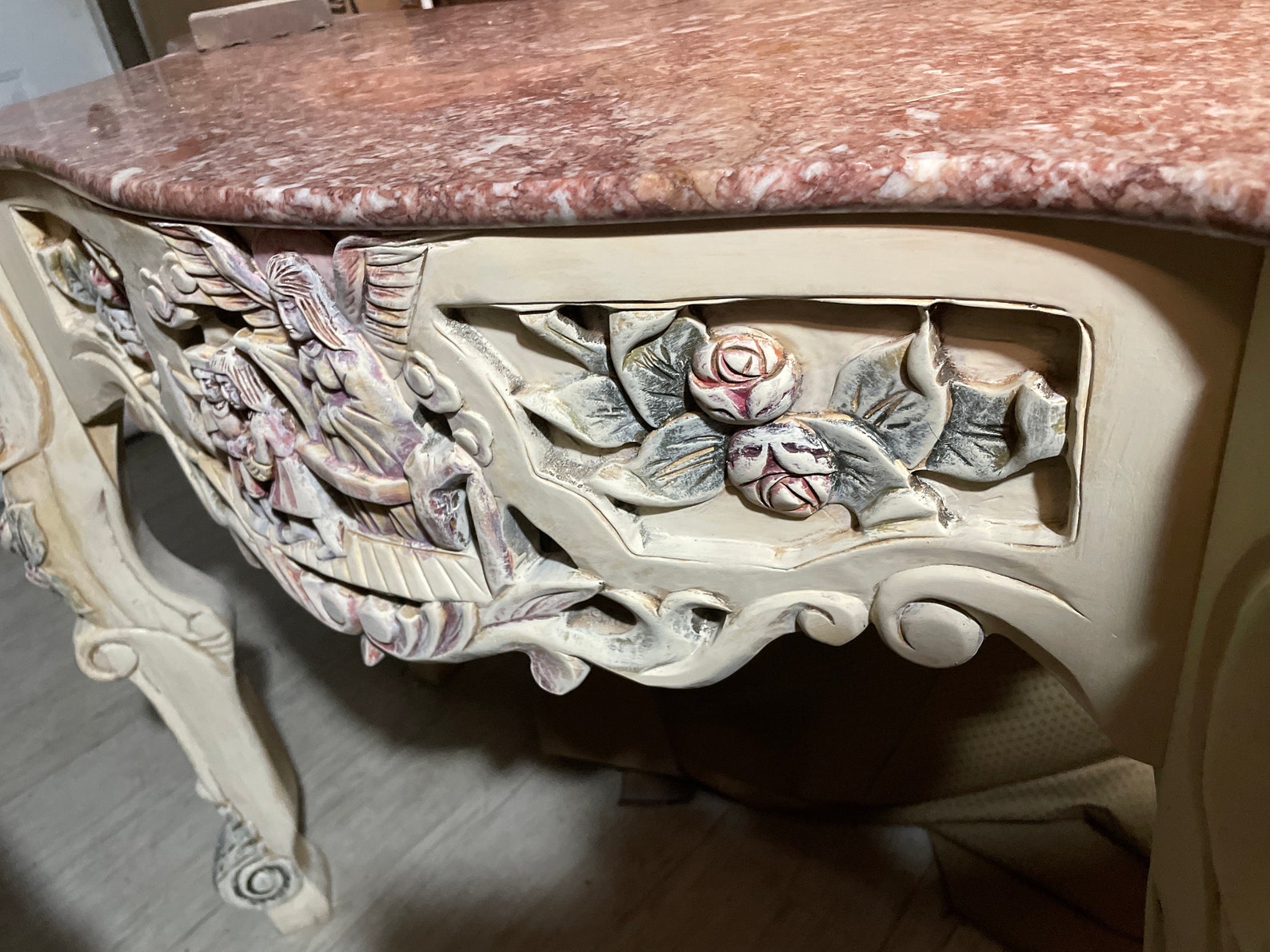 French Ornate Consul Table Marble Top Reproduction 1970’s! #BV - Etsy