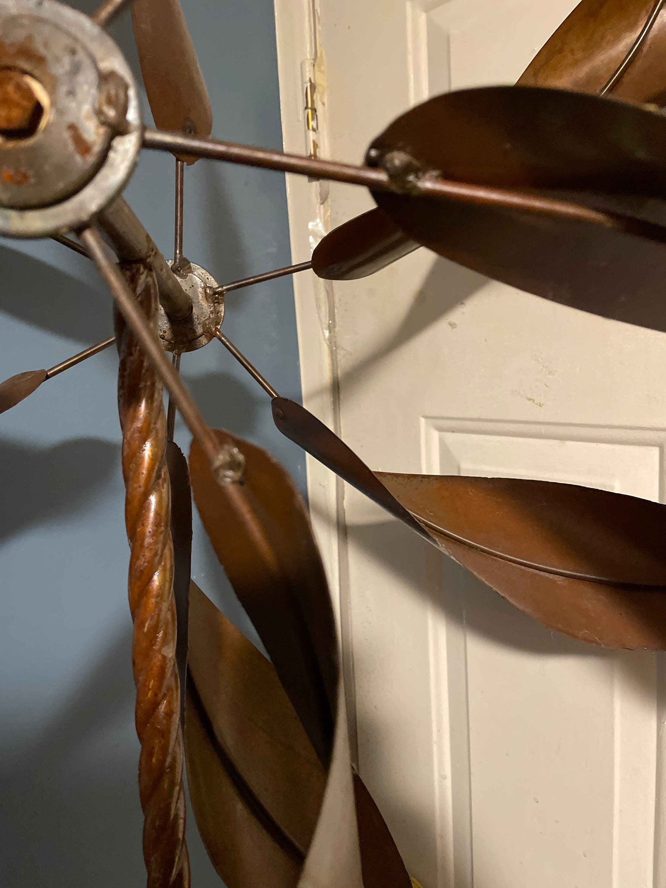 Double Leaf Leaves Design Wind Spinner Wibdmill Handmade Iron - Etsy