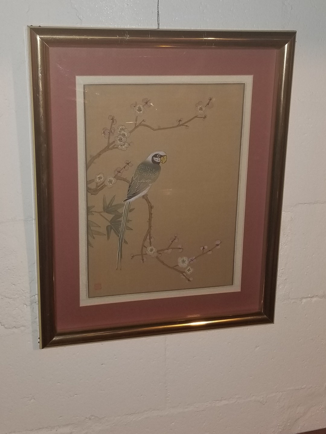 Japanese Framed Macaw Original Woodblock - Etsy Österreich
