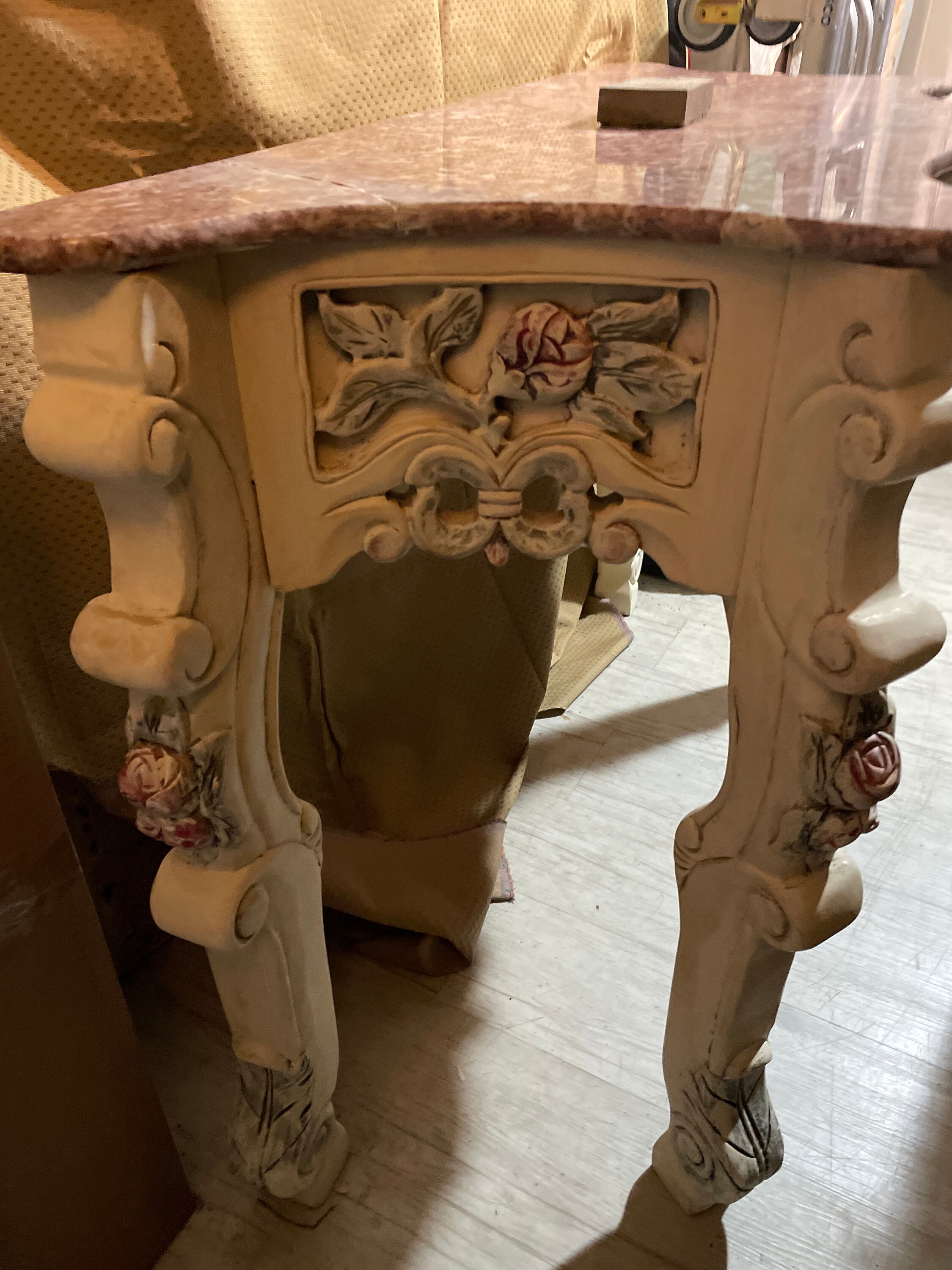 French Ornate Consul Table Marble Top Reproduction 1970’s! #BV - Etsy