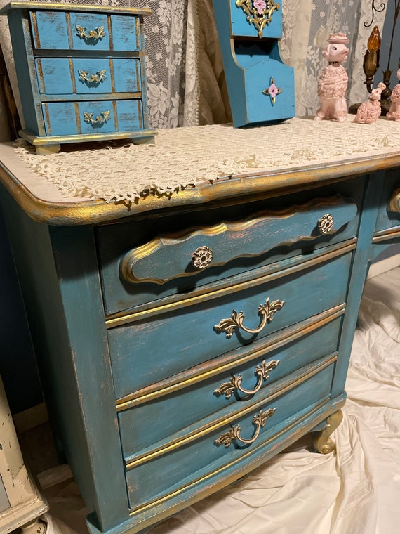 French Provincial Antique French Parisian Vanity Desk Hand - Etsy