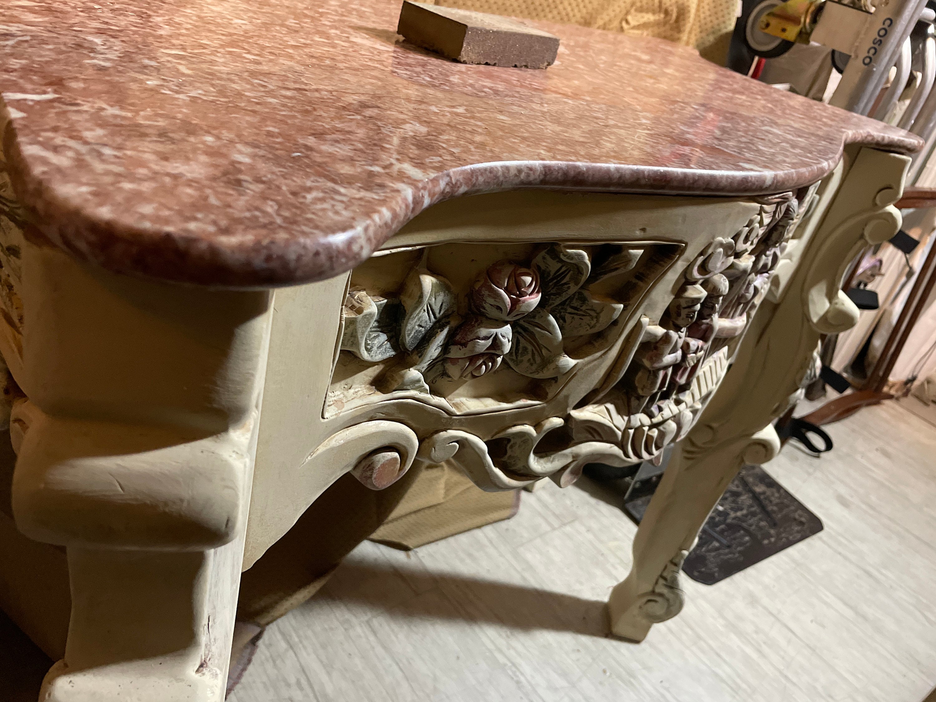 French Ornate Consul Table Marble Top Reproduction 1970’s! #BV - Etsy
