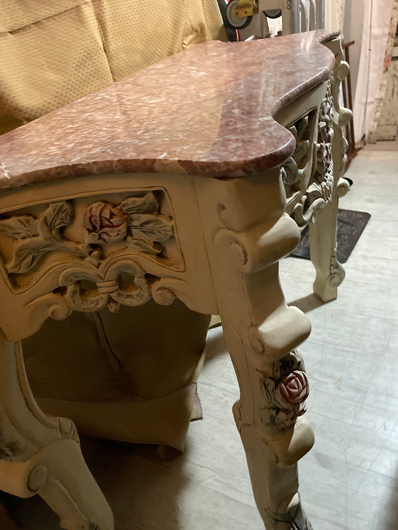 French Ornate Consul Table Marble Top Reproduction 1970’s! #BV - Etsy