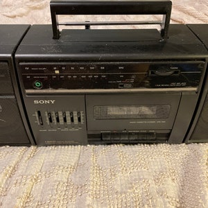 Sony Boombox Stereo 4 Band Graphic Equalizer 2 Detachable Speakers ...