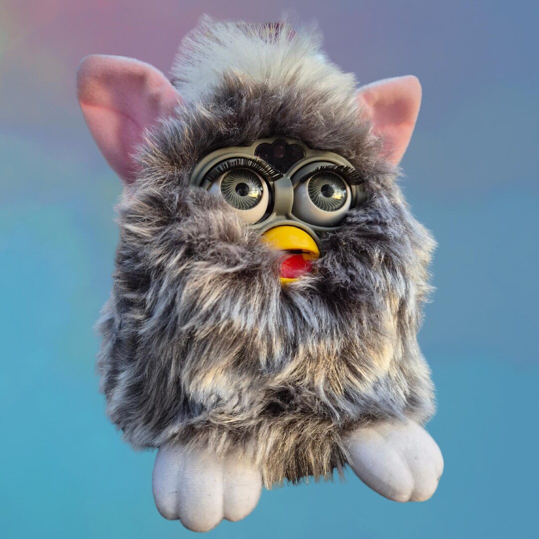 DISPLAY ONLY 1998 Gray & White Furby With Original Box - Etsy