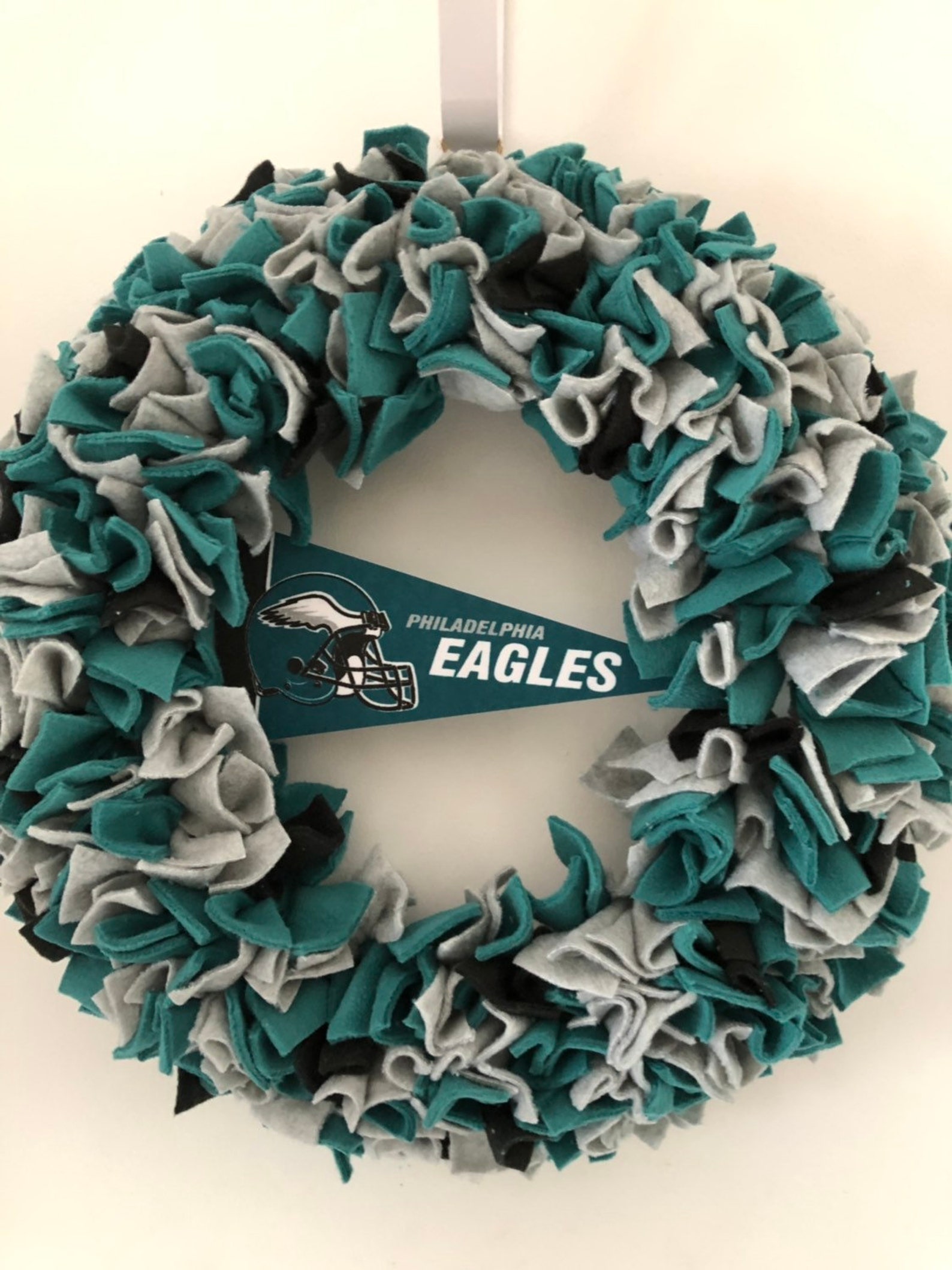 Eagles Wreath Philadelphia Team Teal and Grey NFL Football | Etsy