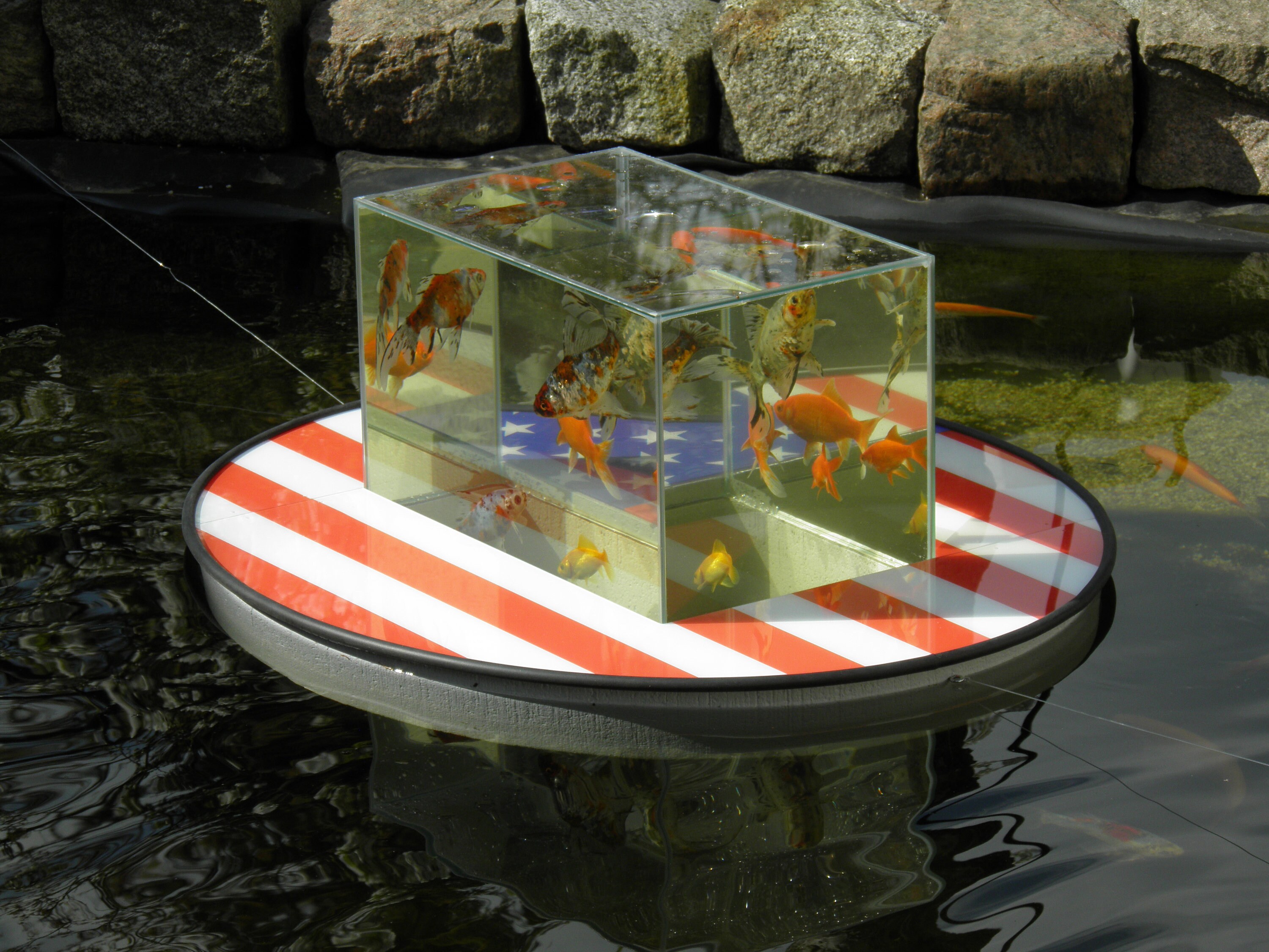Flying-aquarium-oval© "elegance" 2500 US Flag the Floating Pond ...