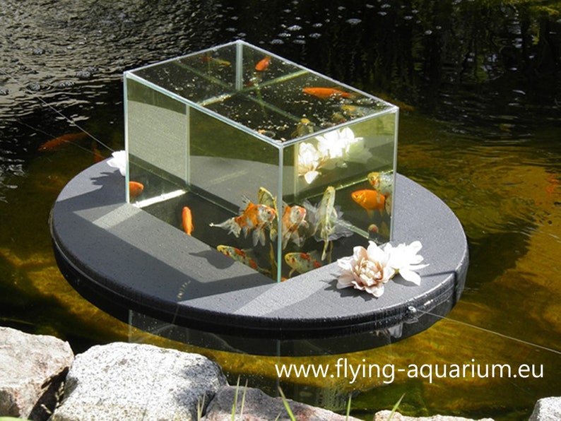 Flying-aquarium-oval© "basic" 2500 Gray the Floating Pond Aquarium Made ...