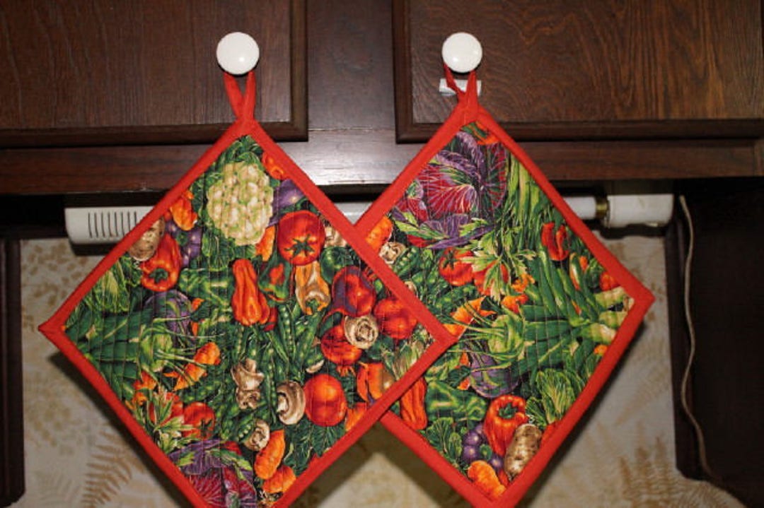 Pair of 2 Handcrafted Quilted Oversized Potholders Hotpads - Etsy