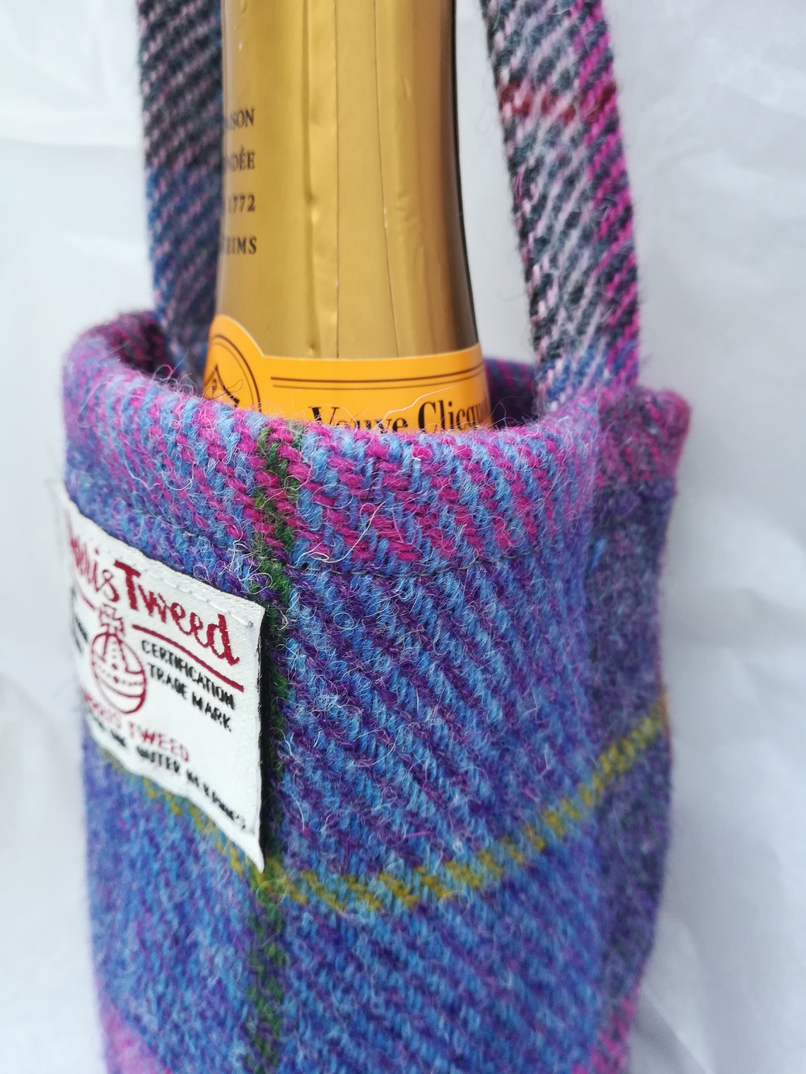 HARRIS TWEED Prosecco Champagne Whisky Bottle Carrier Bag Tote - Etsy
