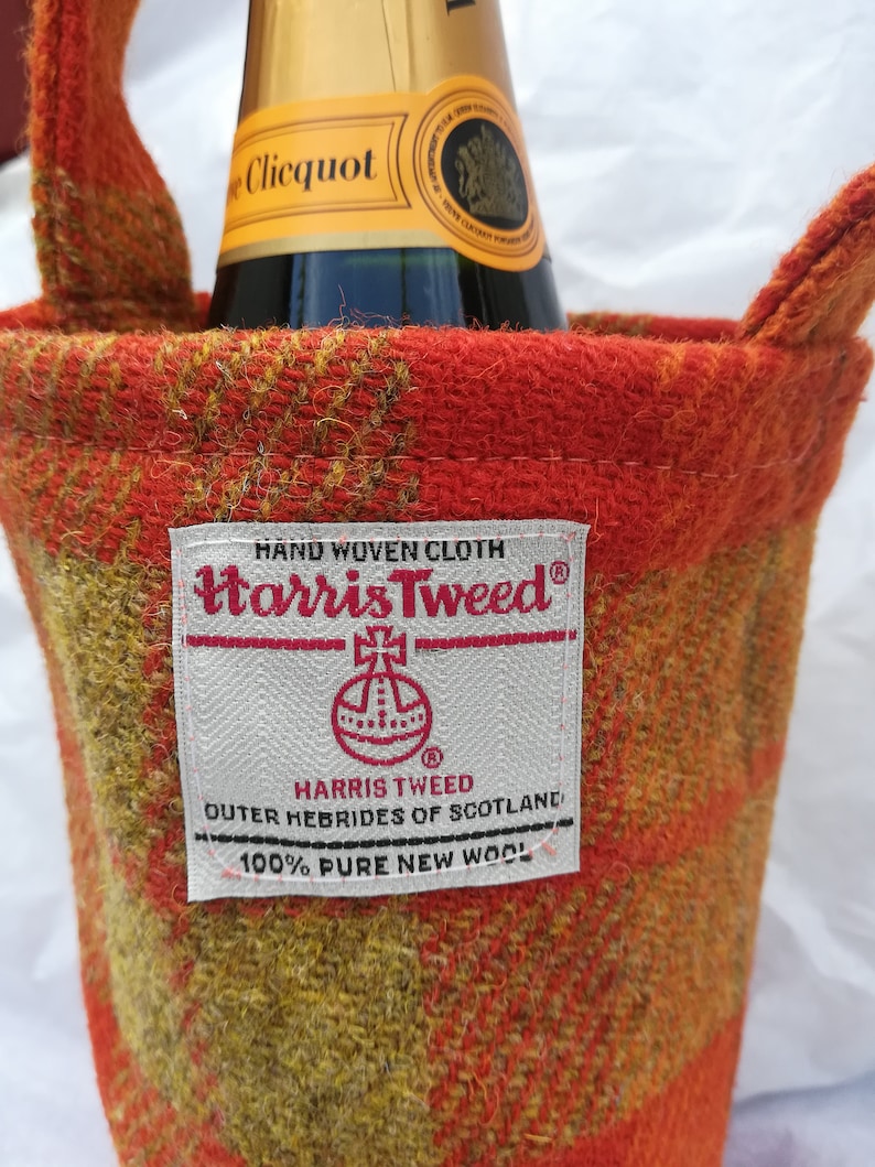 HARRIS TWEED Prosecco Champagne Whisky Bottle Carrier Bag Tote - Etsy