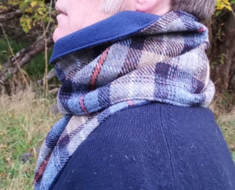 HARRIS TWEED Mckenzie Check Fleece Lined Scarf - Etsy