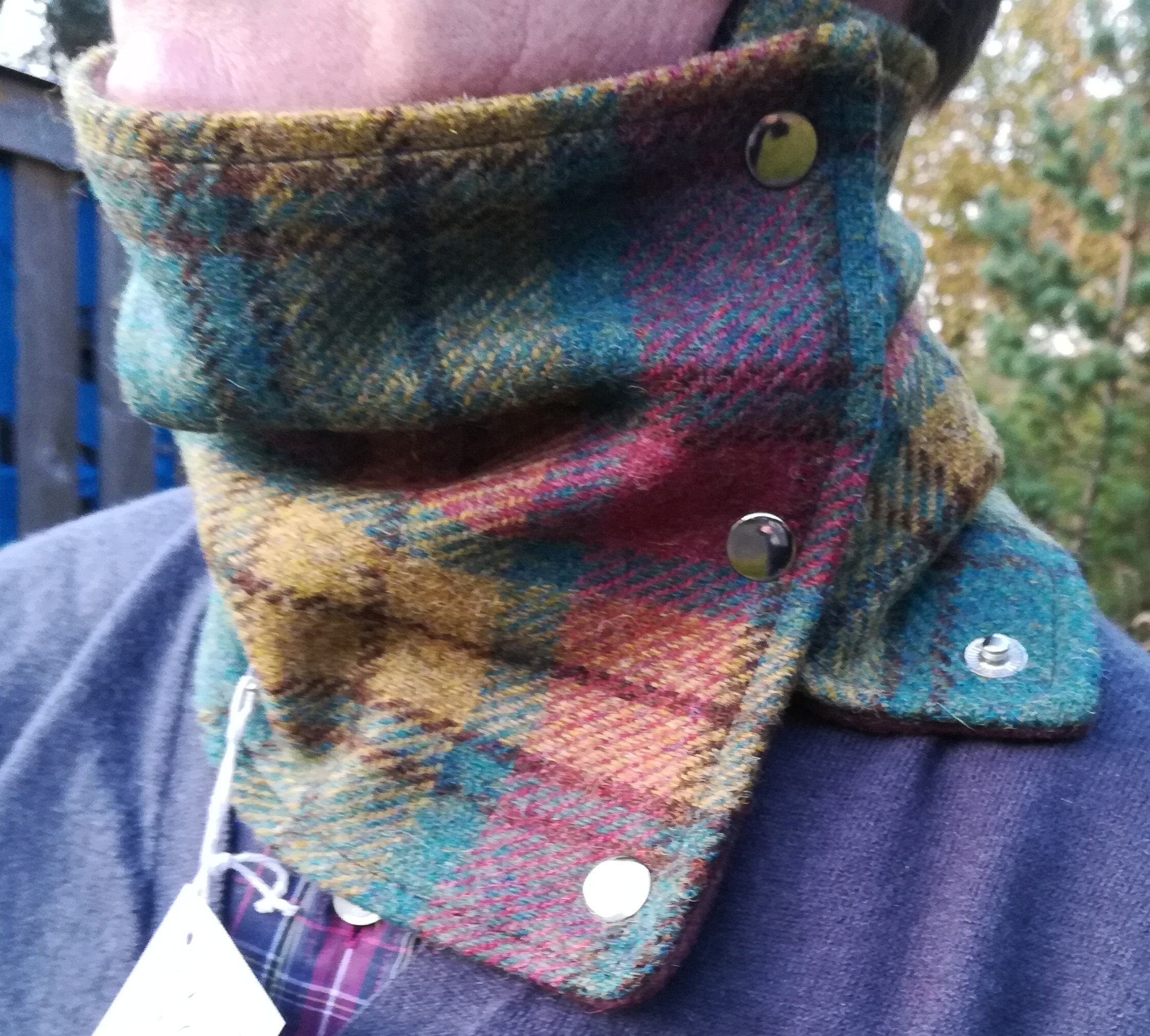HARRIS TWEED Fleece Lined Neck Warmer Cowl - - Etsy