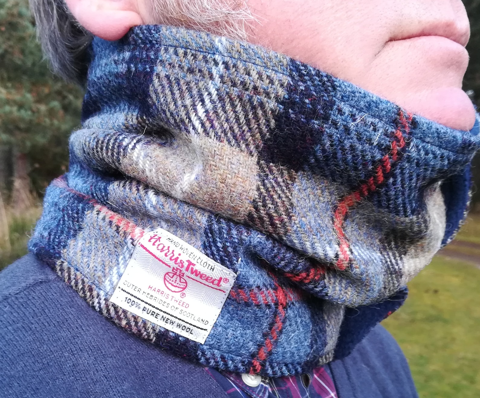 HARRIS TWEED Fleece Lined Neck Warmer Cowl - - Etsy