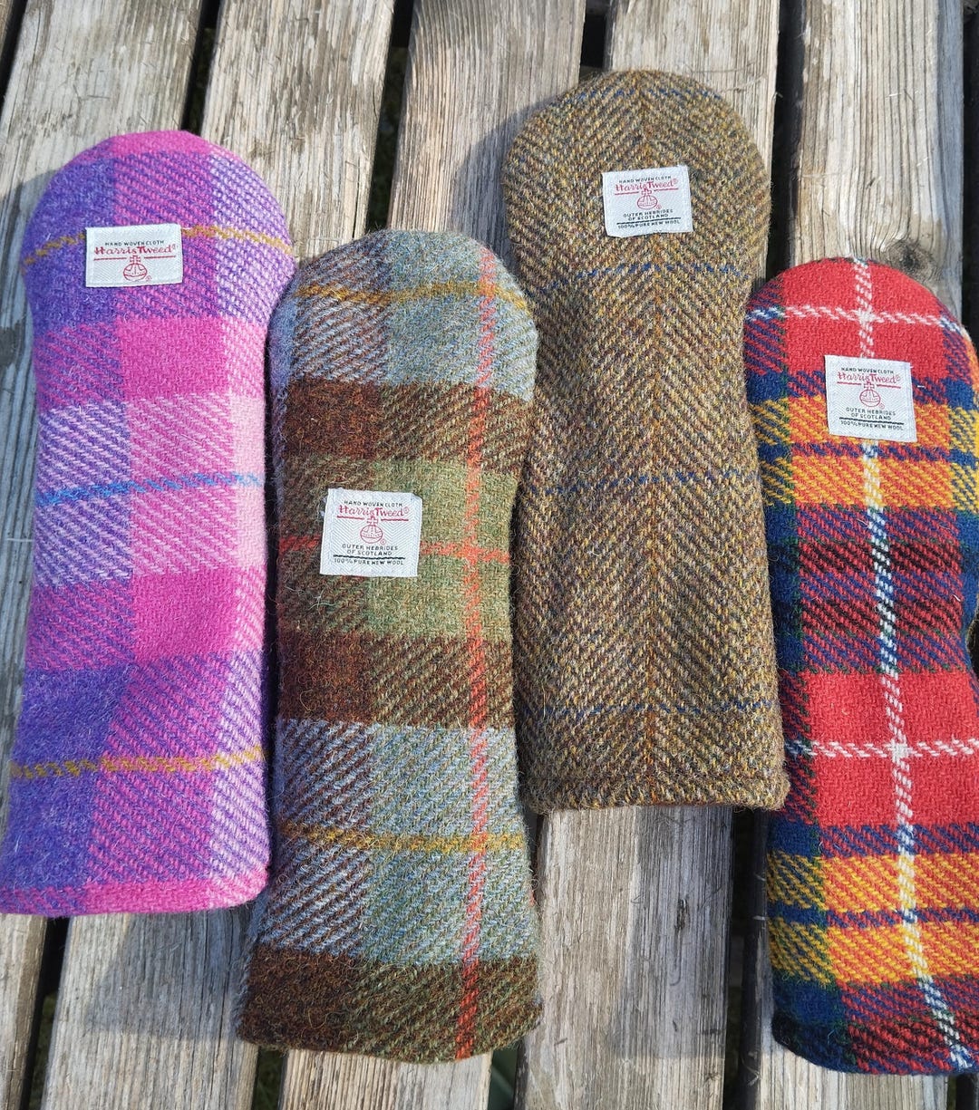 HARRIS TWEED Golf Club Covers Set of 3 - Various Colours - Etsy