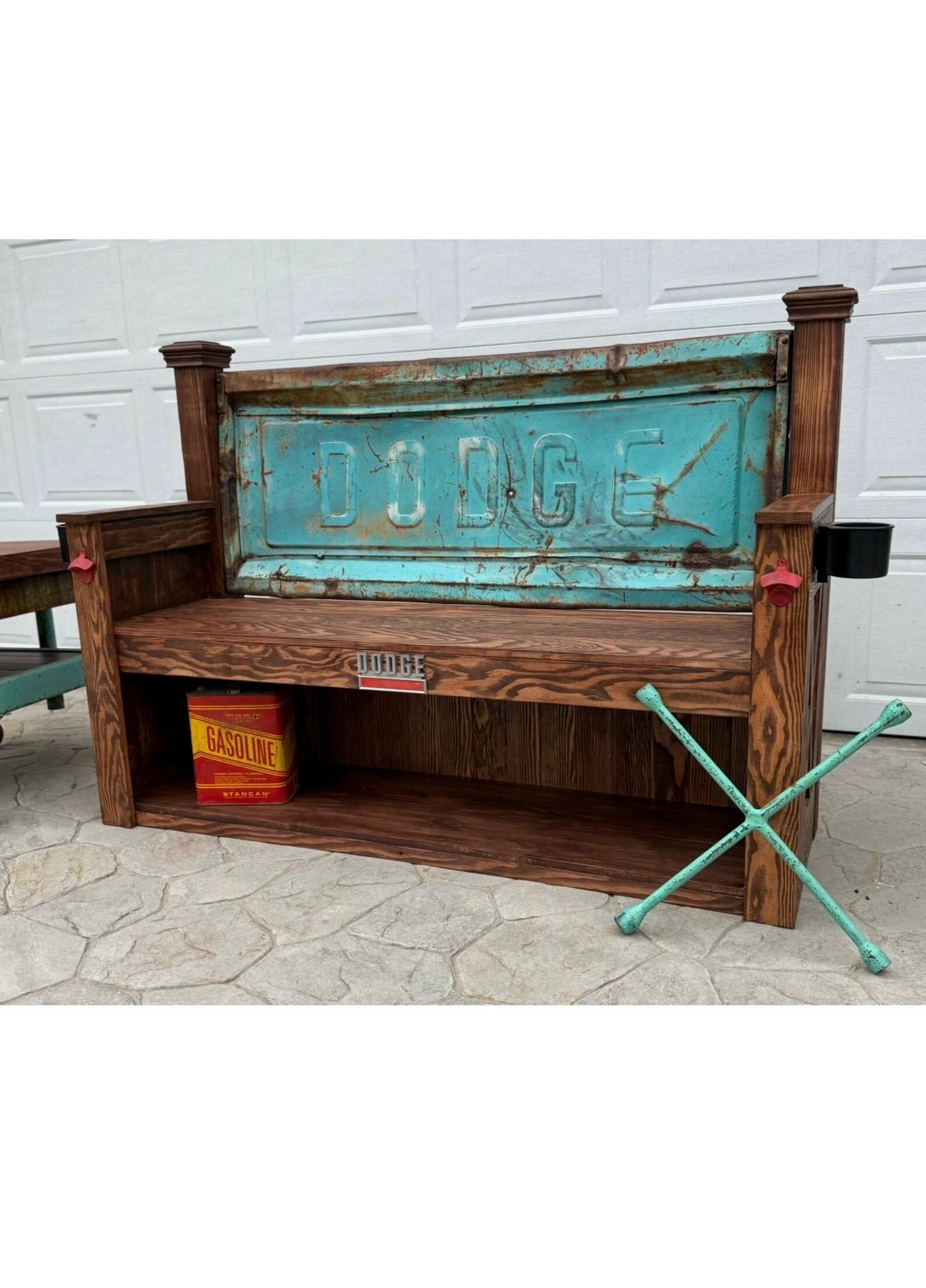 Rustic Dodge Tailgate Bench & Side Table - Etsy