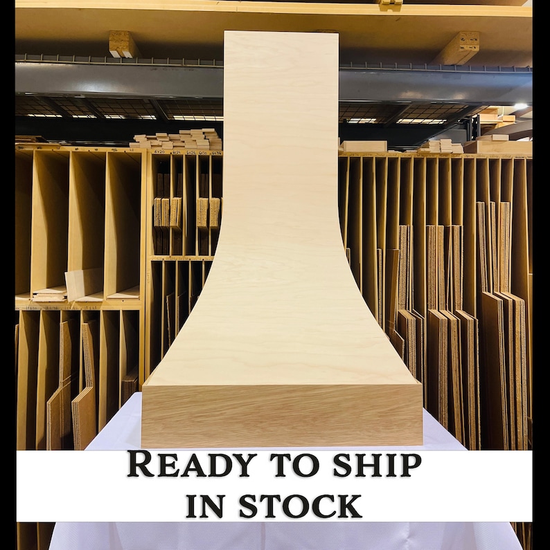 Unfinished Wood Range Hood Curved Front With White Oak Apron - Etsy