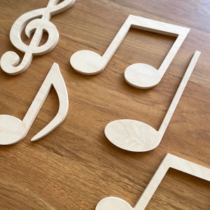 Wooden Music Notes Shape, Band Room Wall Art, Piano Teacher Gift, Music ...