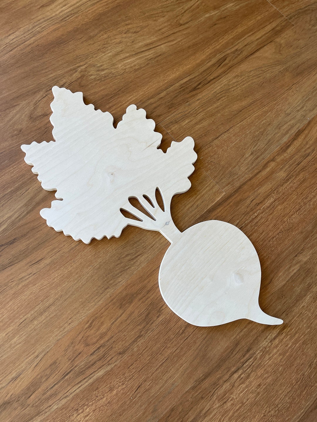 Unfinished Wooden Red Beet Root Shape Cutout Craft Supply Art Theme ...