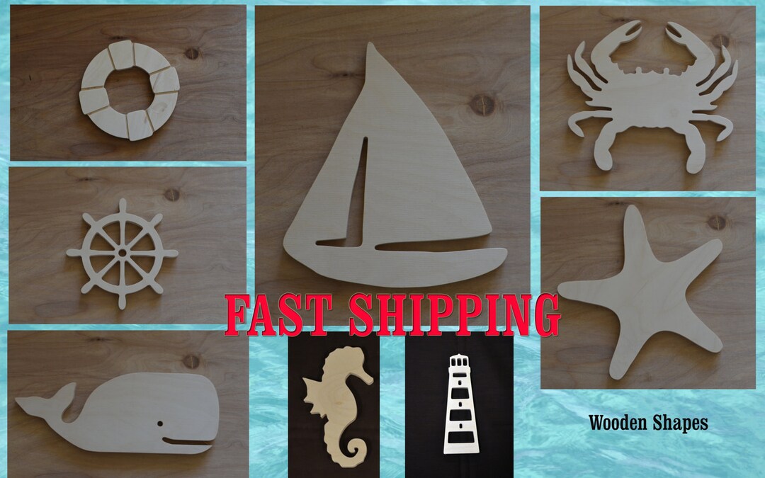 Nautical Shapes 16 Size Unpainted Wood Wall - Etsy