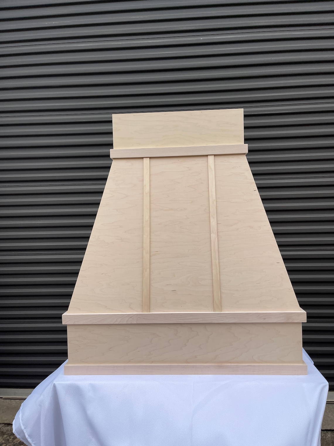 Custom Wood Range Hood Cover With Strapping, Gas Stove Kitchen Hood ...