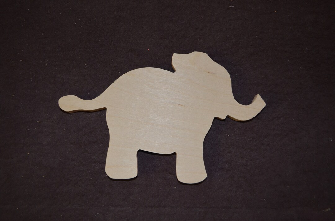 Baby Elephant Small or Large Wood Elephant Cutout Shapes Laser Cut ...