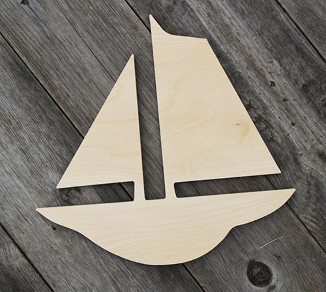 Wooden Boat Nautical Shapes 10 Unpainted Wood Wall Hanging Decor Kids ...