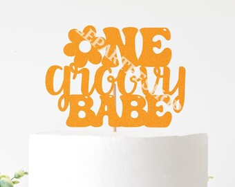 One Groovy Babe Cake Topper - Etsy