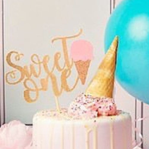 Sweet One Cake Topper Ice Cream Party Theme Party Dessert - Etsy