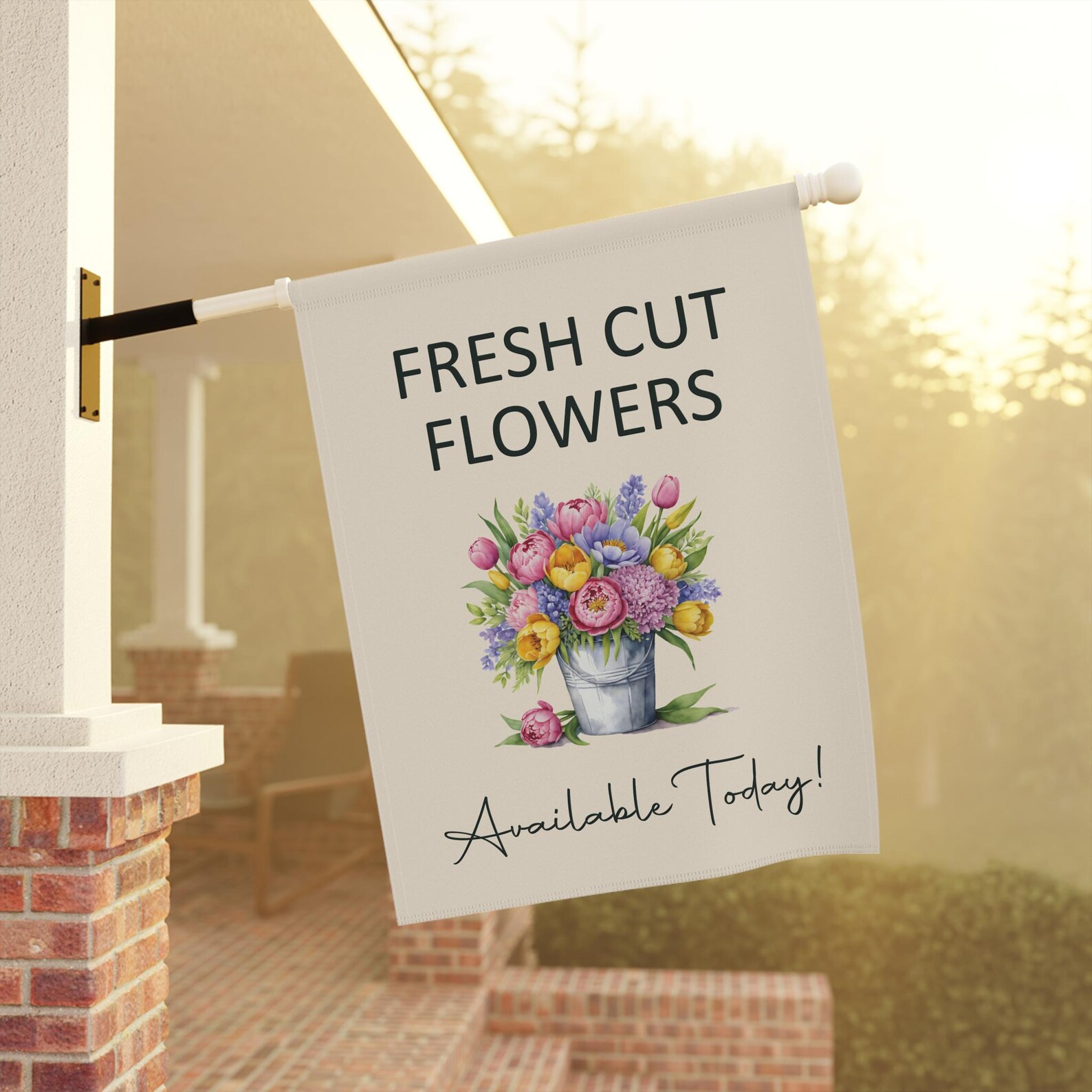 Rustic Garden Banner for Flowers, Outdoor Decor, Housewarming Gift ...