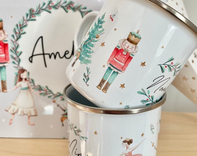 Personalised Nutcracker Mug, Christmas Mug, Enamel Mug, Christmas Eve ...