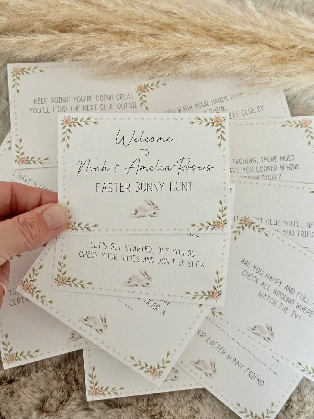 Easter Egg Hunt Clue Cards, Easter, Egg Hunt, Personalised Easter ...