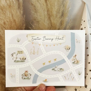 Easter Bunny Arrival Postcard and Map Set, Personalised Easter, Easter ...